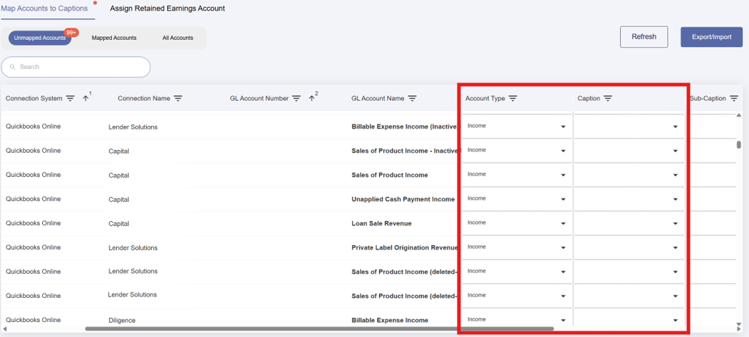 Chart of Accounts Mapping Tool